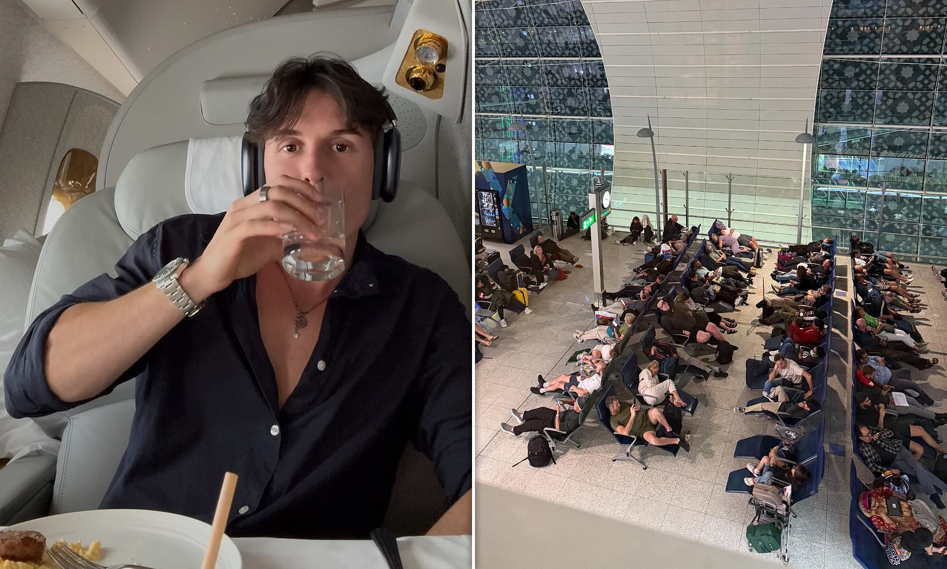 CEO slammed for 'appalling' photo gloating about flying first class