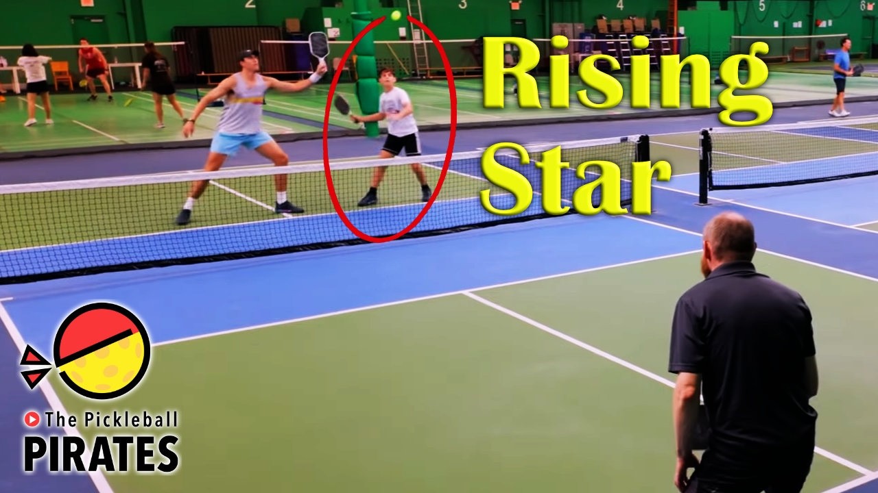 Rising Star Ethan in 4.5+ Pickleball Match