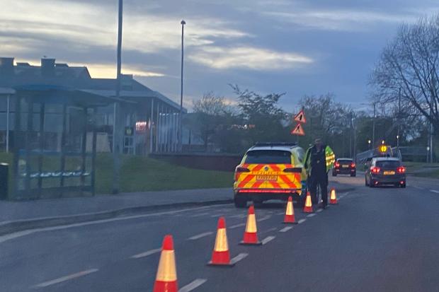 City bus stop conned off while police catch dangerous drivers