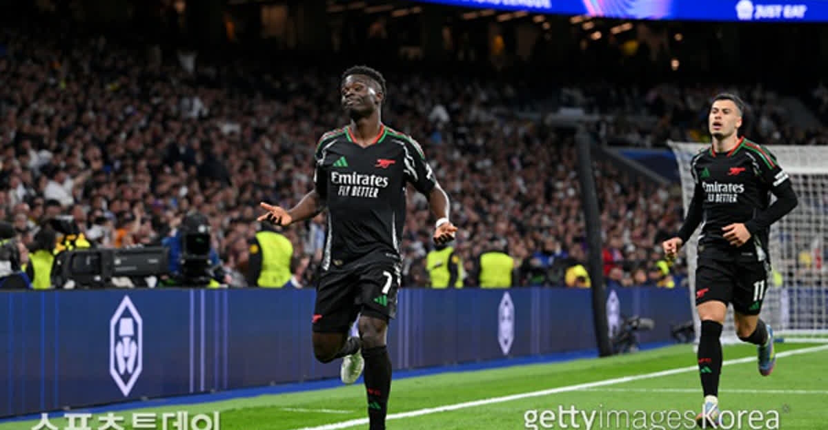 아스널, '디펜딩 챔피언' 레알 마드리드 격파…UCL 4강 진출