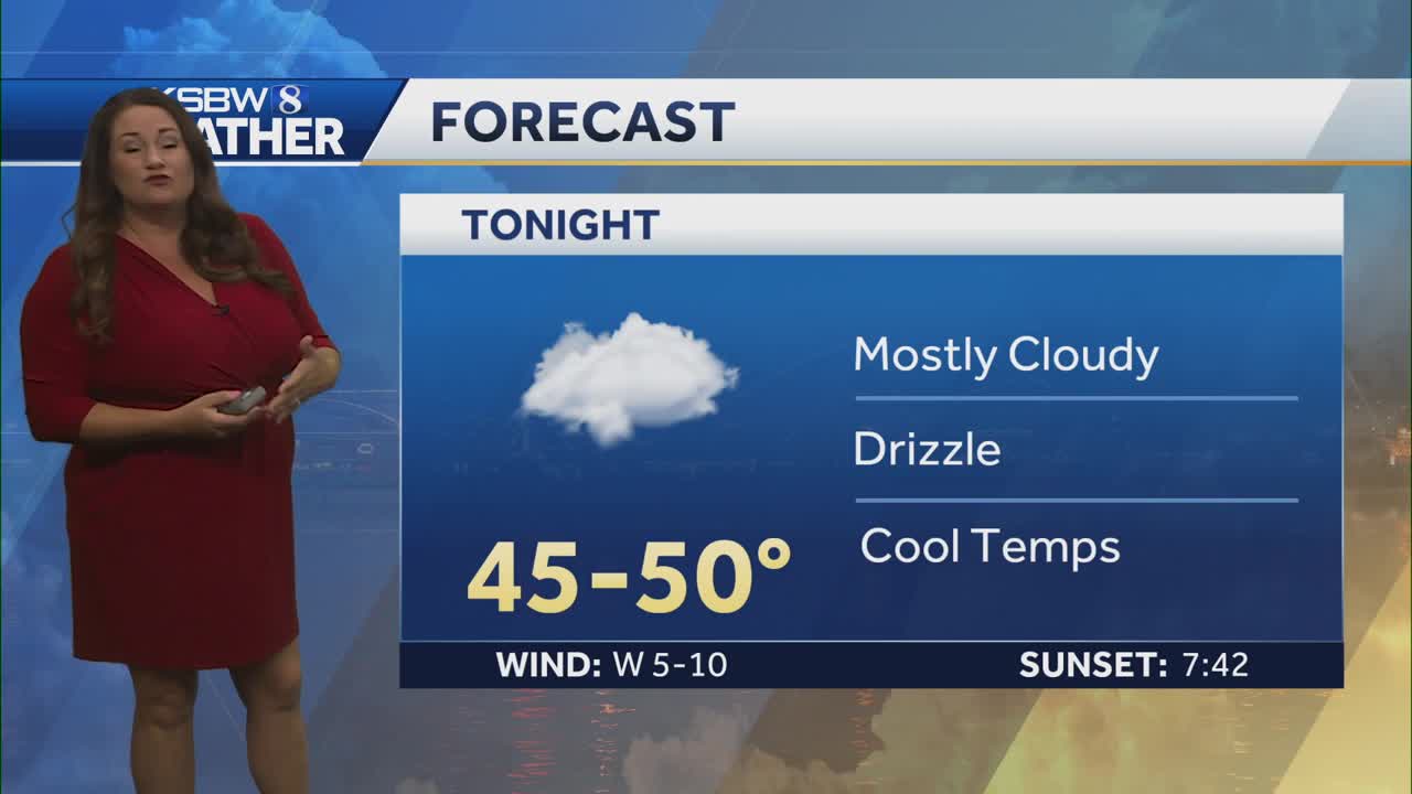 Drizzle chance tonight as clouds clear for sunny weekend