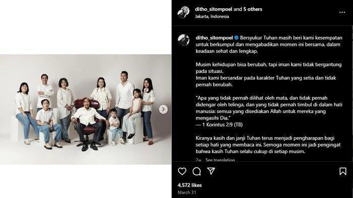 Pesan Terakhir Hotma Sitompul Mengharukan,Unggah Foto Bersama keluarga Besar Kutip Ayat Alkitab