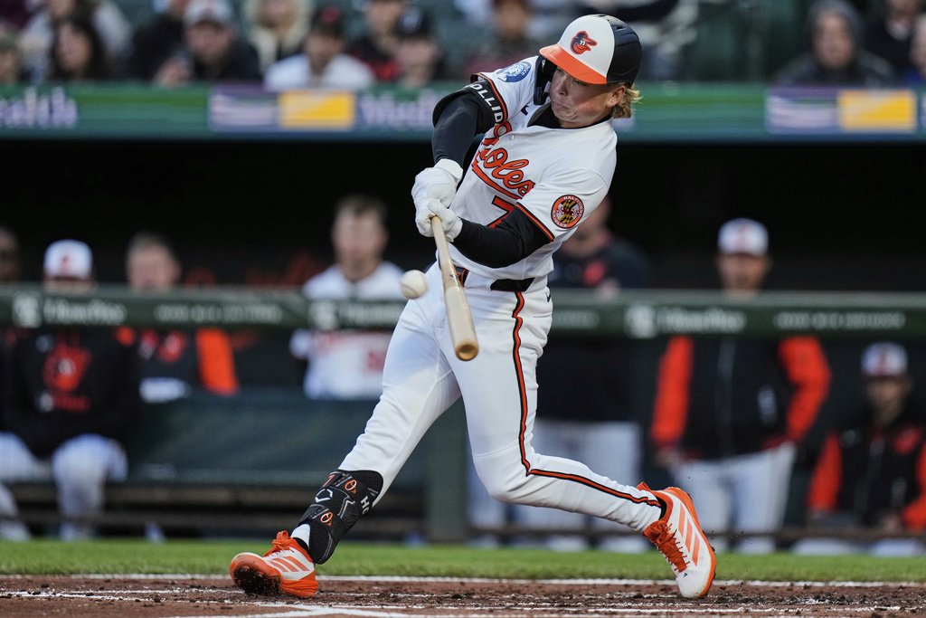 A grand slam for Coconut -- Jackson Holliday hits one with his dog in ...