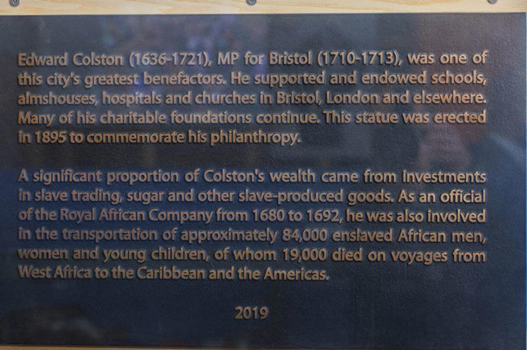 Controversial second plaque on Edward Colston's empty plinth finally ...