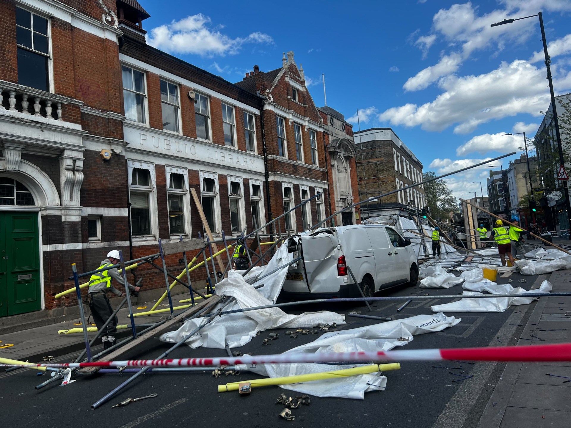 Man ‘cheated death’ after scaffolding collapsed onto car trapping him ...