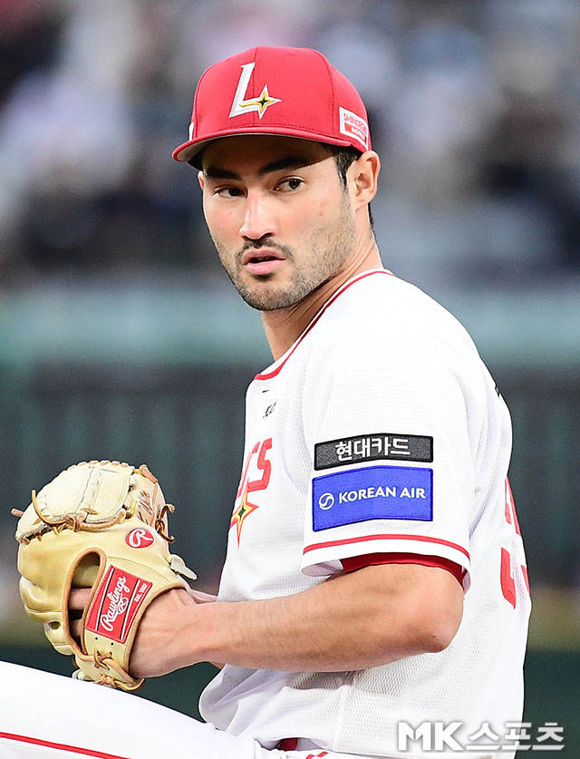 화이트 ‘박찬호 닮은 꼴, KBO 데뷔전’ [MK포토]