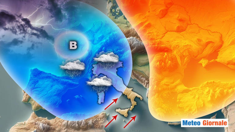 Meteo: Vortice CICLONICO porta nuove PIOGGE E TEMPORALI. Venti fino a 80 km/h