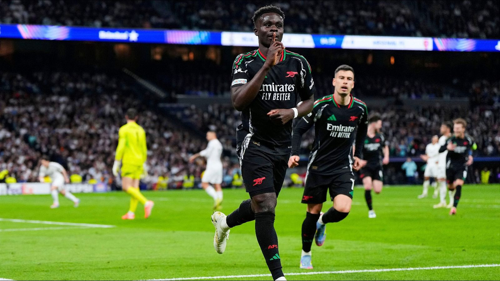 Bukayo Saka fires Arsenal to victory over Real Madrid in Champions League