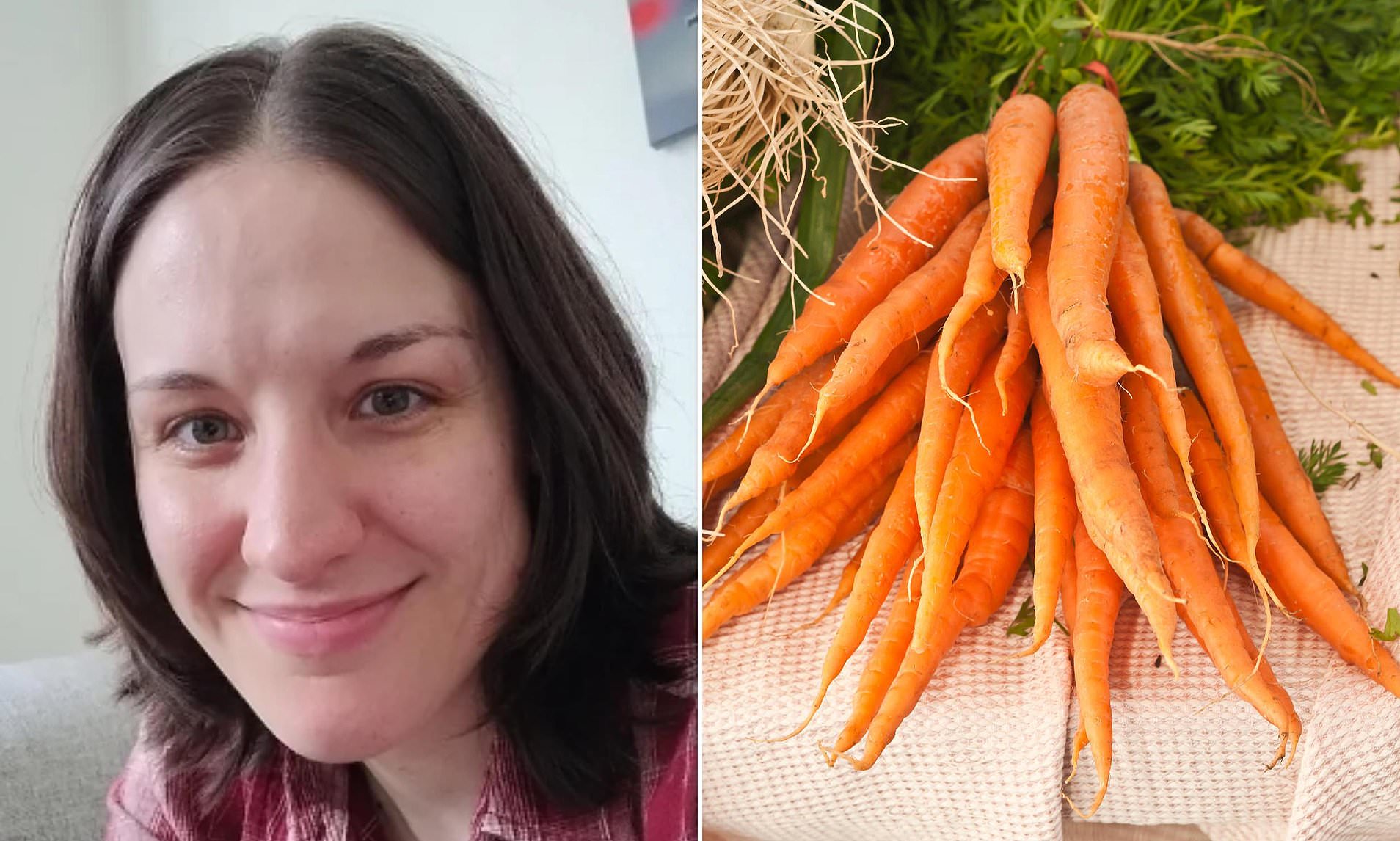 Alarming effect of eating too many carrots on woman's face