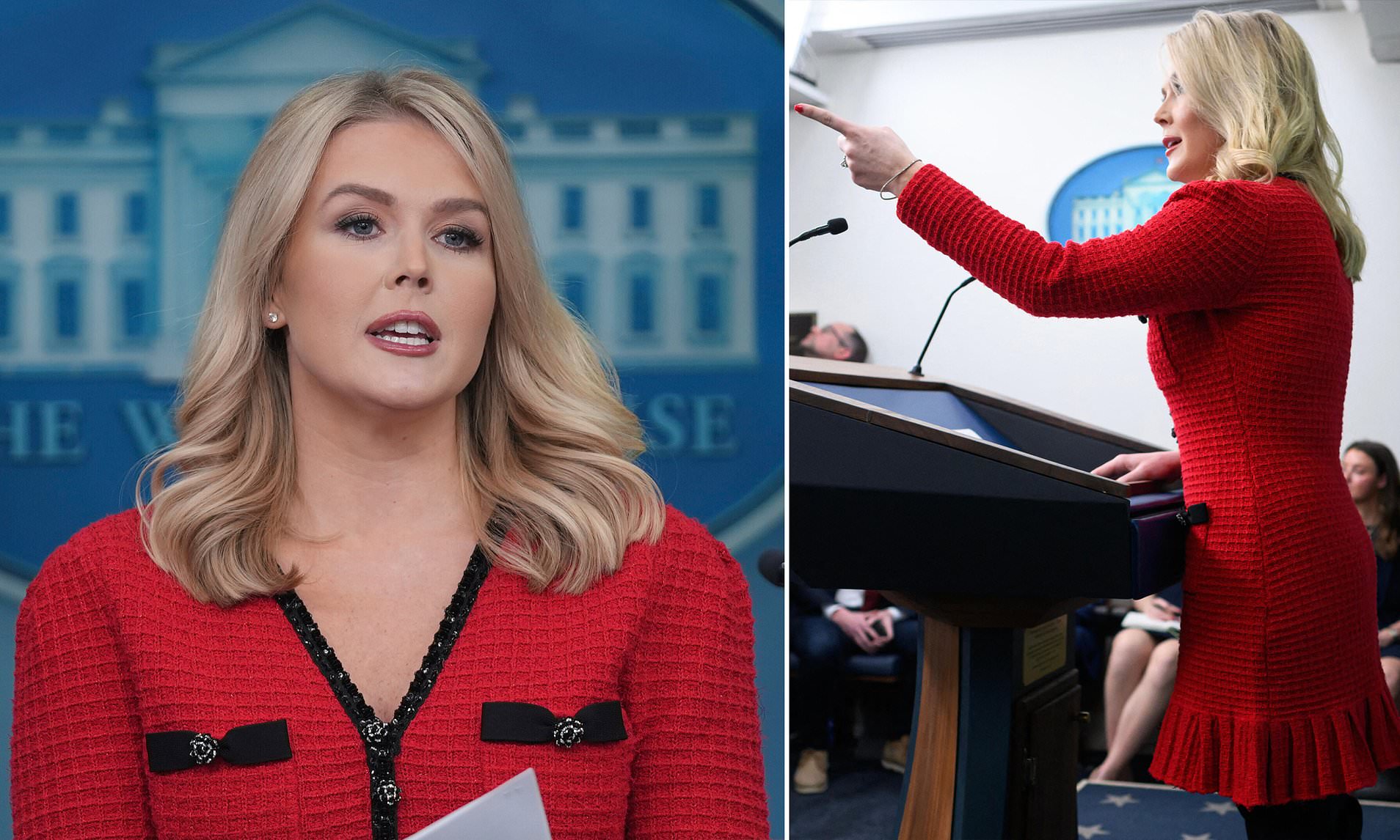 White House critics seize on key detail of Karoline Leavitt's dress