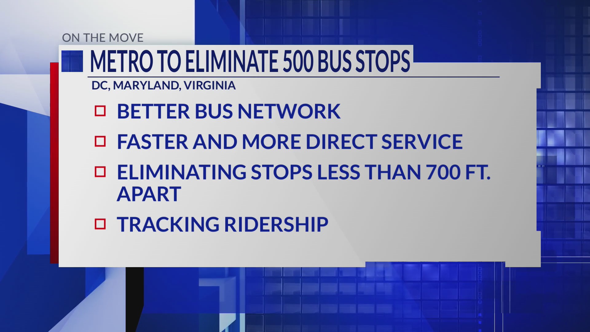 Metro to get rid of 500 bus stops across DMV