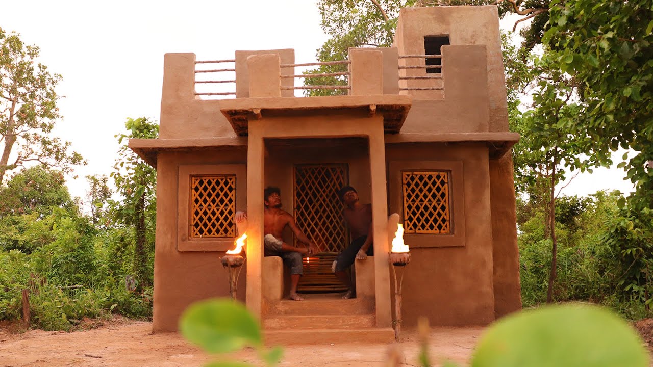 Building a Modern Mud Villa in the Jungle | No Machines Used