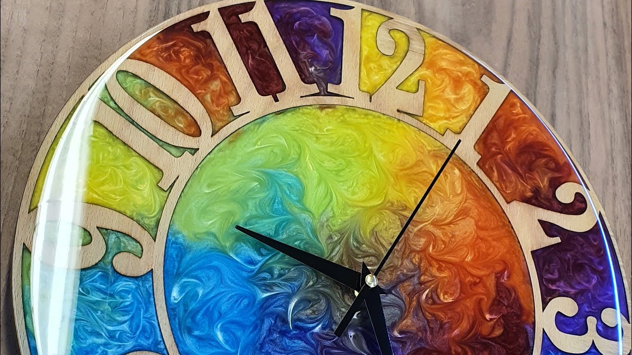DIY Laser Cut Wood & Epoxy Resin Clock