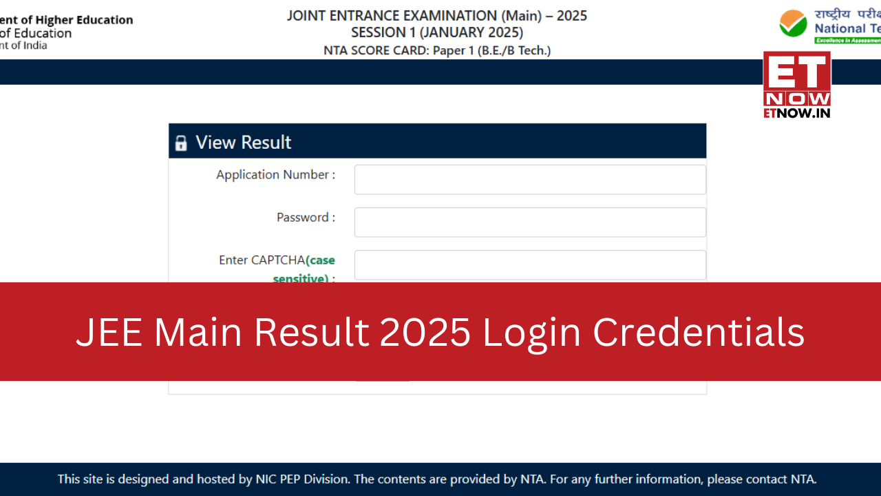 JEE Mains Scorecard 2025 Link at jeemain.nta.nic.in; Login credentials ...