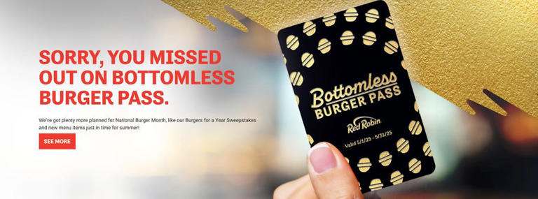 Red Robin $20 Burger Pass Promotion Sold Out Quicker Than Expected
