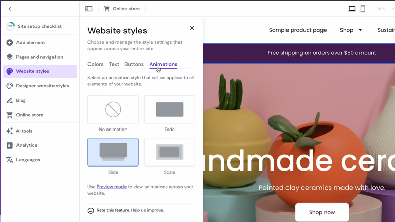 How to create an online store with Hostinger