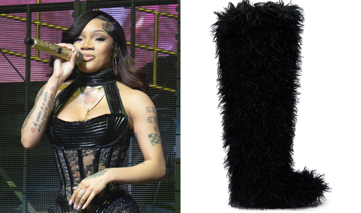 Glorilla Takes the Stage in Black Azalea Wang Faux-Fur Boots for ‘The ...