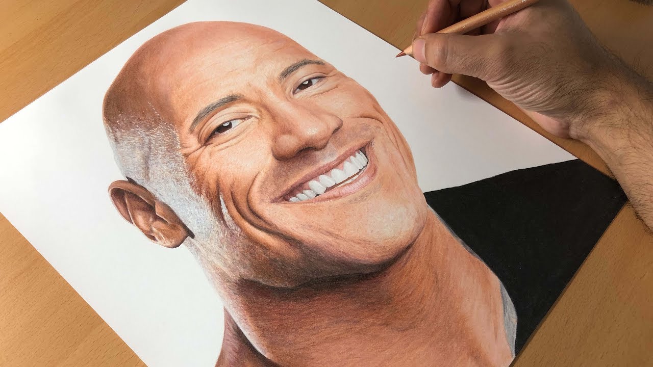 The Rock like you’ve never seen him before timelapse drawing
