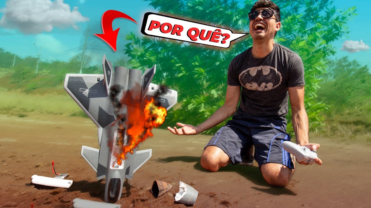 EXPLODI meu JATO de Controle Remoto ¦ FX9630 RC Plane J20 Fighter