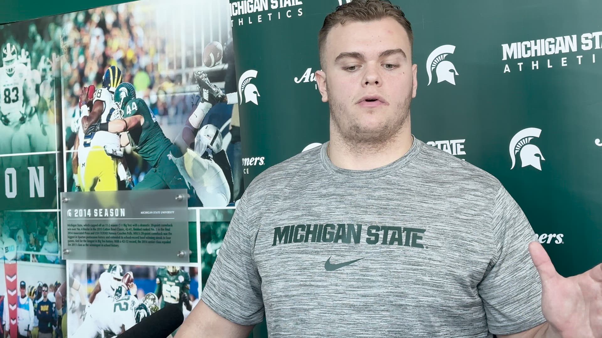 WATCH: MSU DL Alex VanSumeren Talks Spring Ball, More
