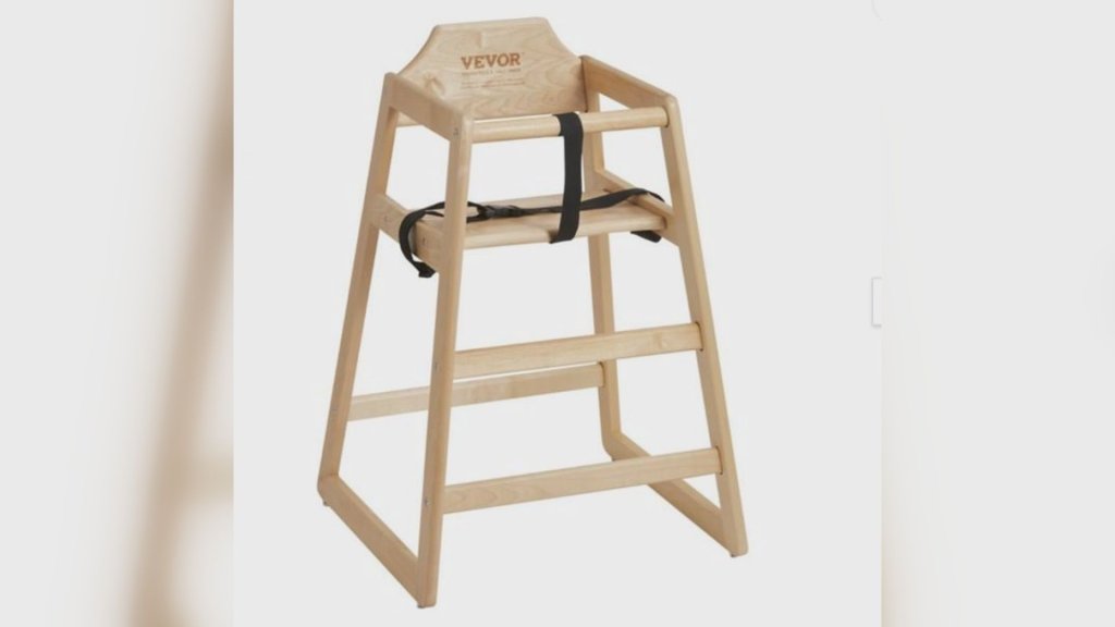 These wooden high chairs are recalled in Canada due to entrapment hazard