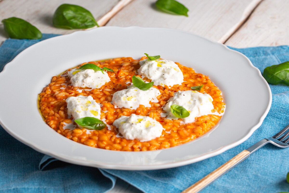 Cherry Tomato and Burrata Risotto