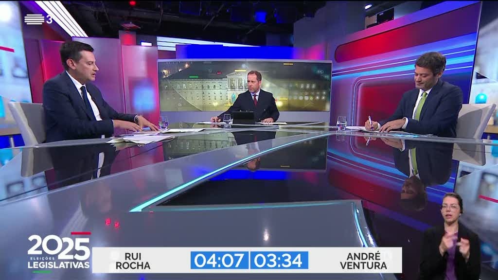 Legislativas. Debate entre Rui Rocha (IL) e André Ventura (Chega)