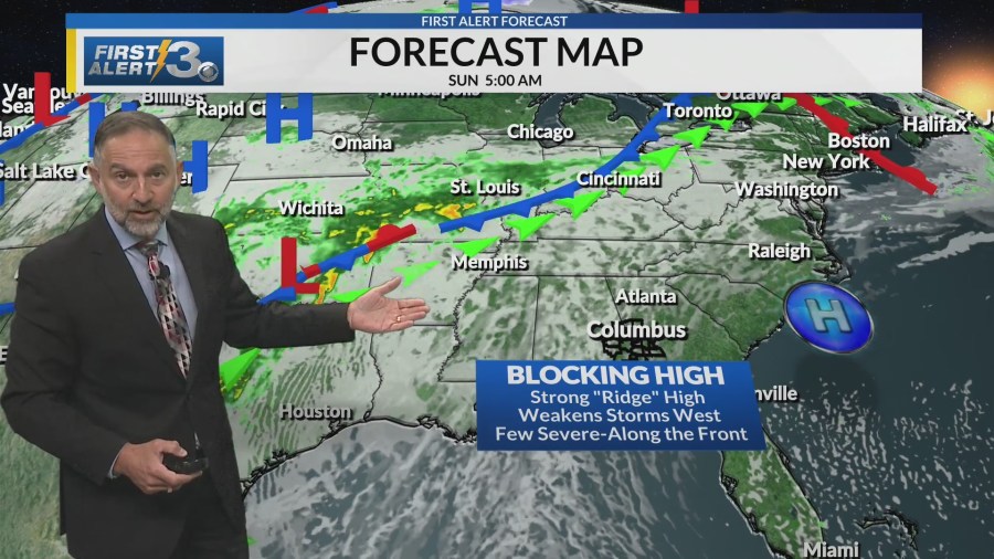 The forecast remains “High” and dry from the phenomena of a “Blocking High”