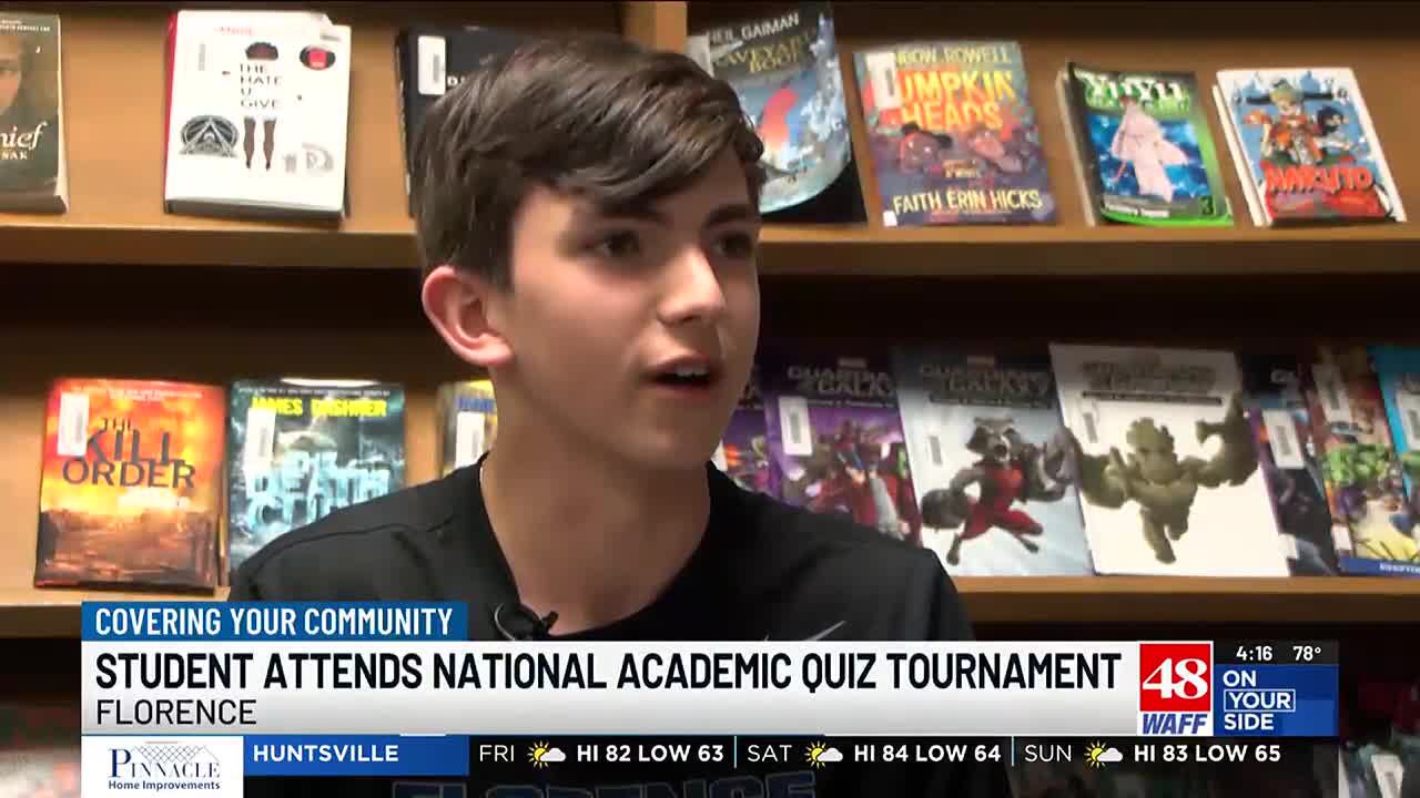 Florence teen competes in the National Academic Quiz Tournament