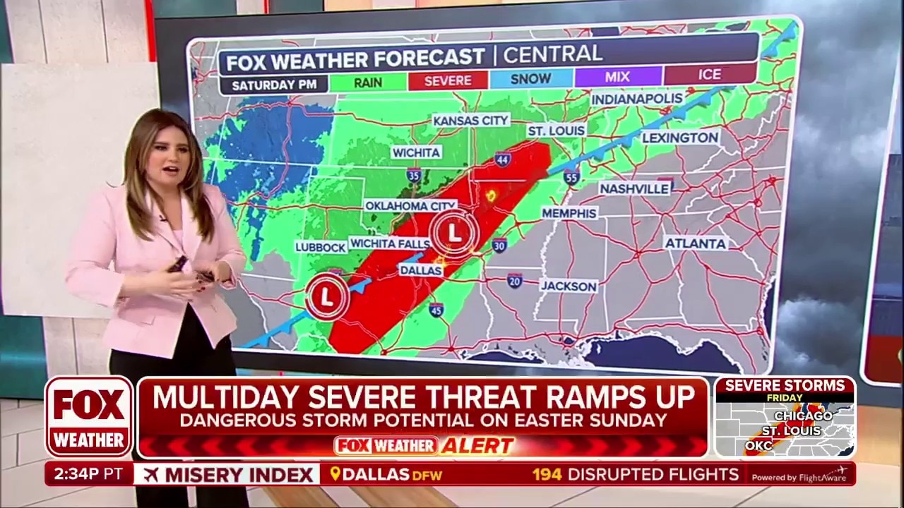 Easter weekend severe weather forecast