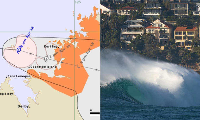 Cyclone barrelling towards Australia due to cross the coast