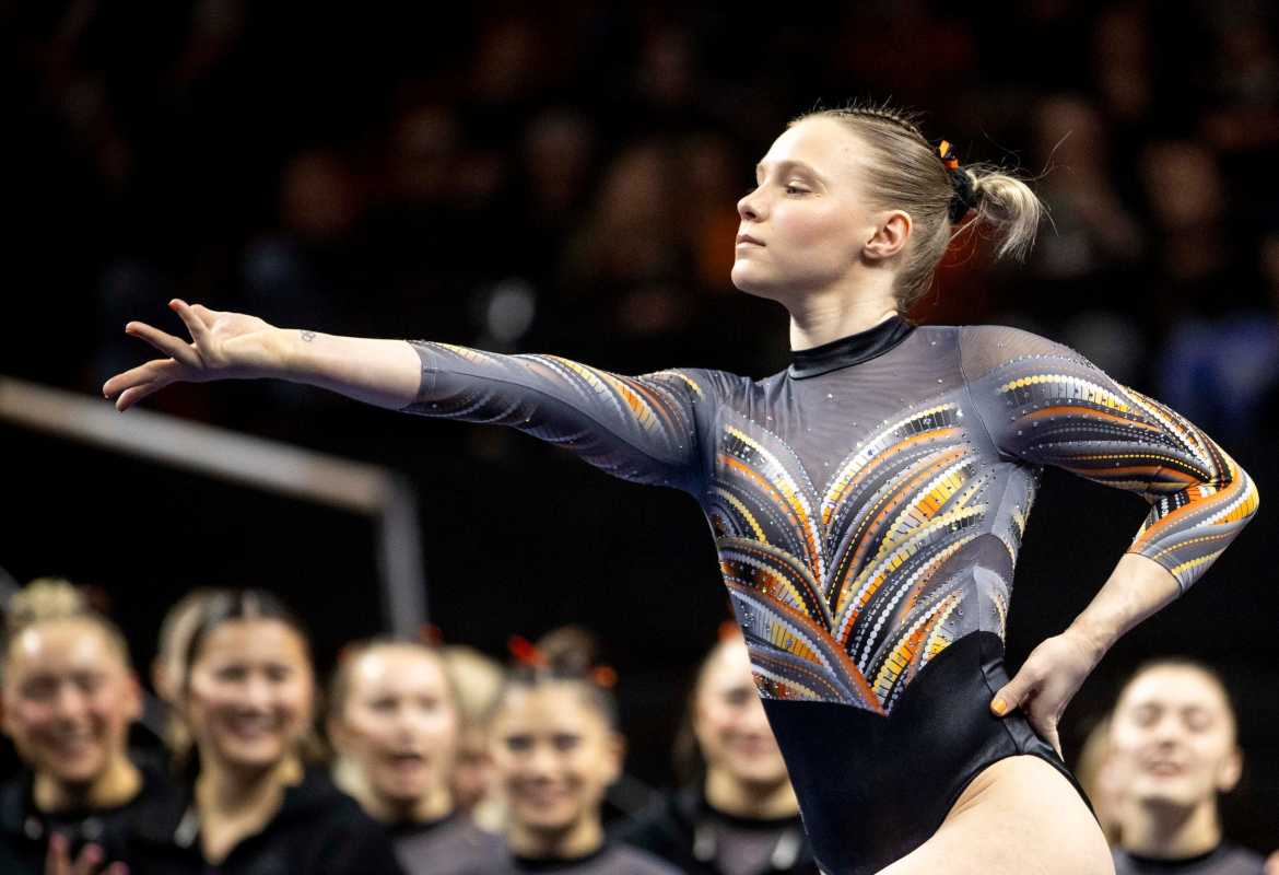 Jade Carey's Girlfriend's Outfit Turns Heads at NCAA Championships