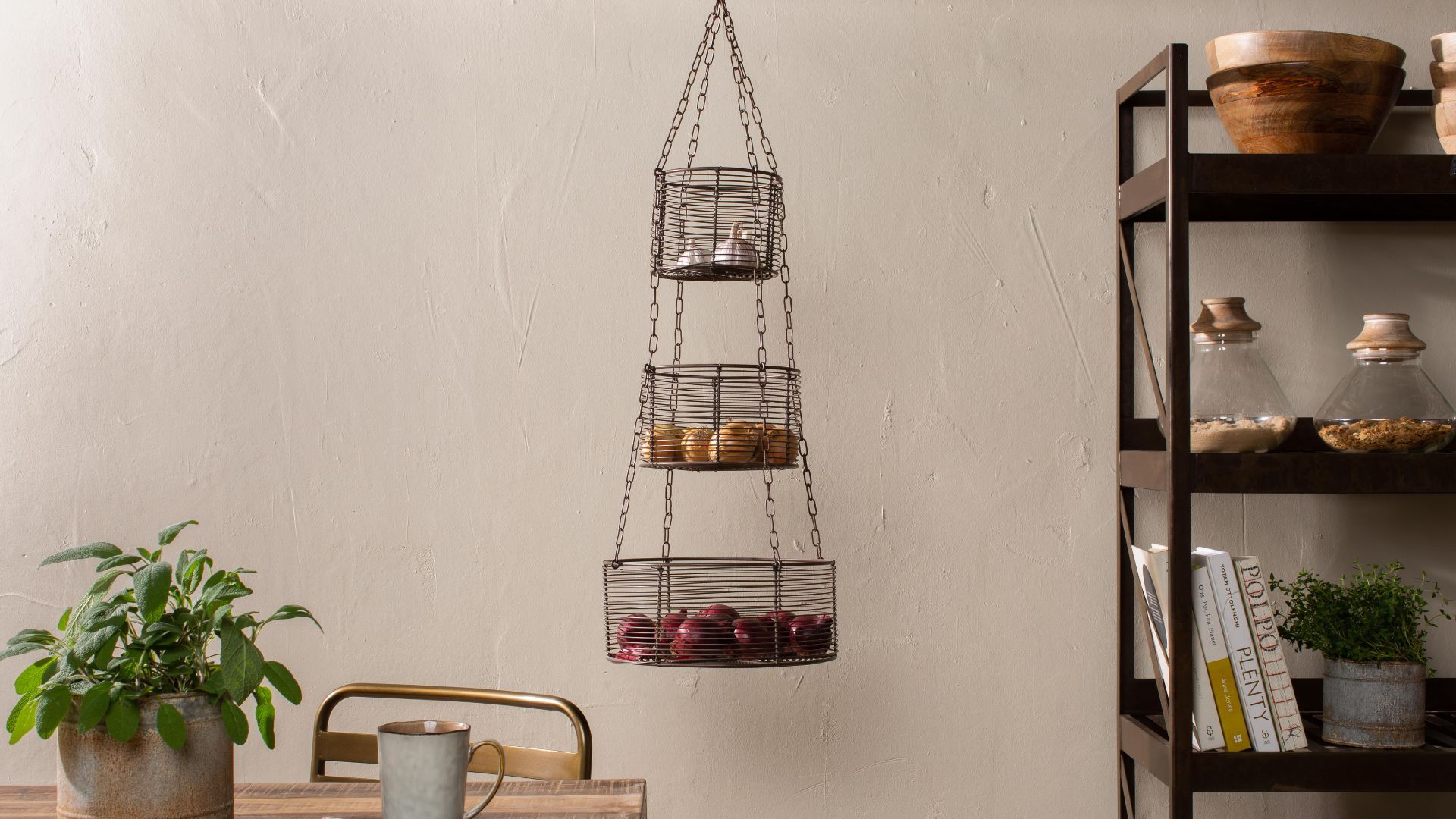 These Hanging Kitchen Baskets Have a Cool, Casual Energy That Give Your ...