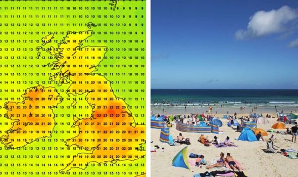 UK 'mini-heatwave' turns weather maps red as 23C heat to hit 11 ...