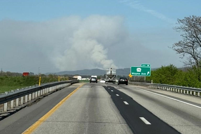 Over 1,000 acres burning Friday between two fires in Michaux State Forest