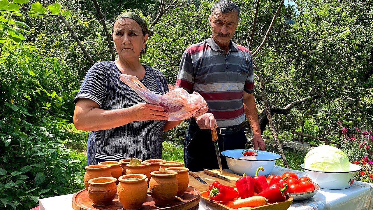 Village life and traditional damlama cooking in a clay pot