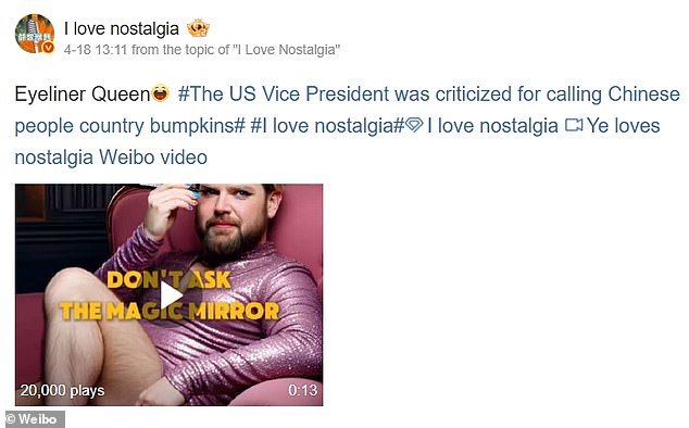 JD Vance is declared 'the eyeliner man' as furious China unleashes meme ...