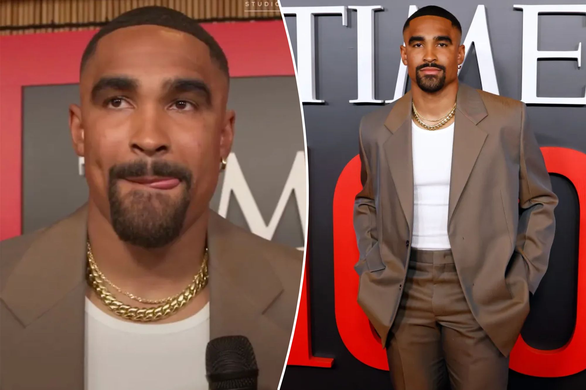 Awkward moment as Jalen Hurts asked about Eagles’ White House visit on ...