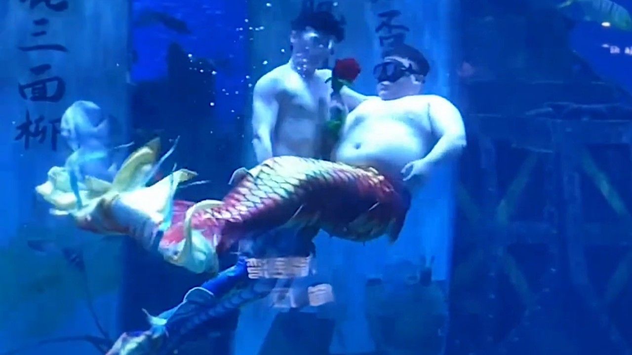 Making waves! Plus-sized merman is a hit with audience in China