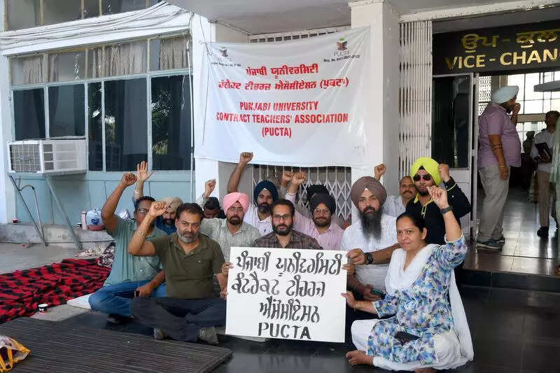 Punjabi University contract professors intensify protest demanding ...