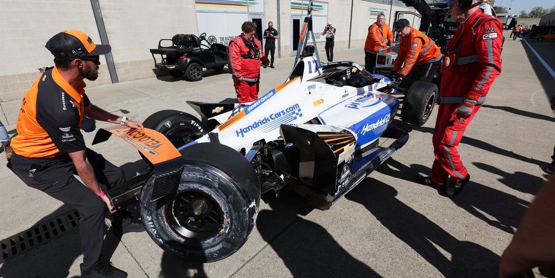 NASCAR Star Kyle Larson Bashes Into Barrier During Indy 500 Test