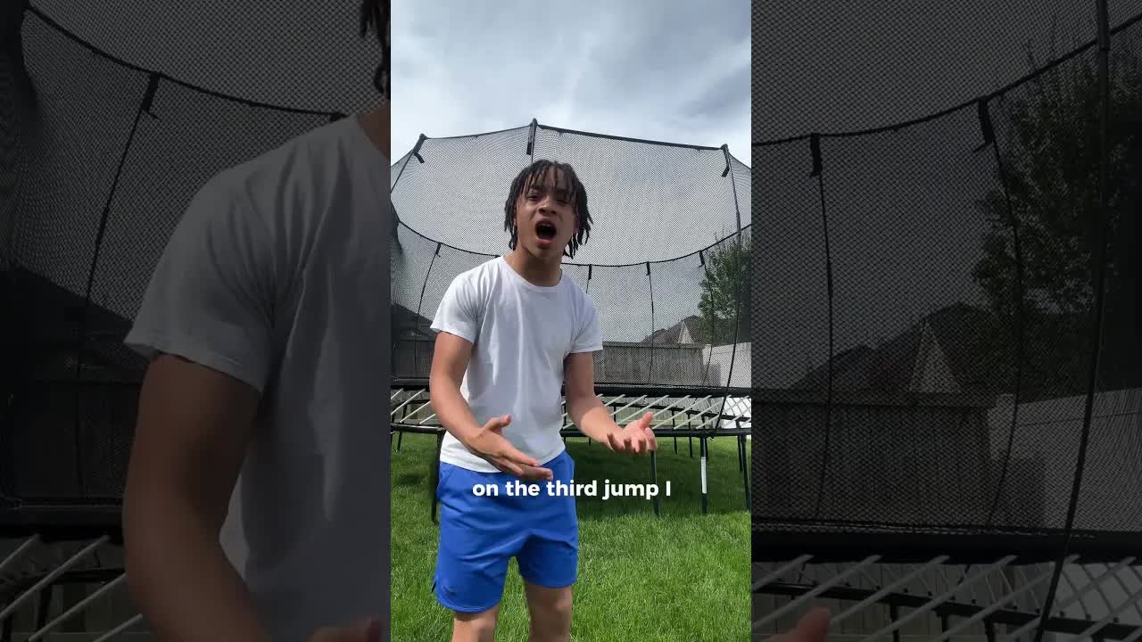 Broken Trampoline! Third Jump Fail