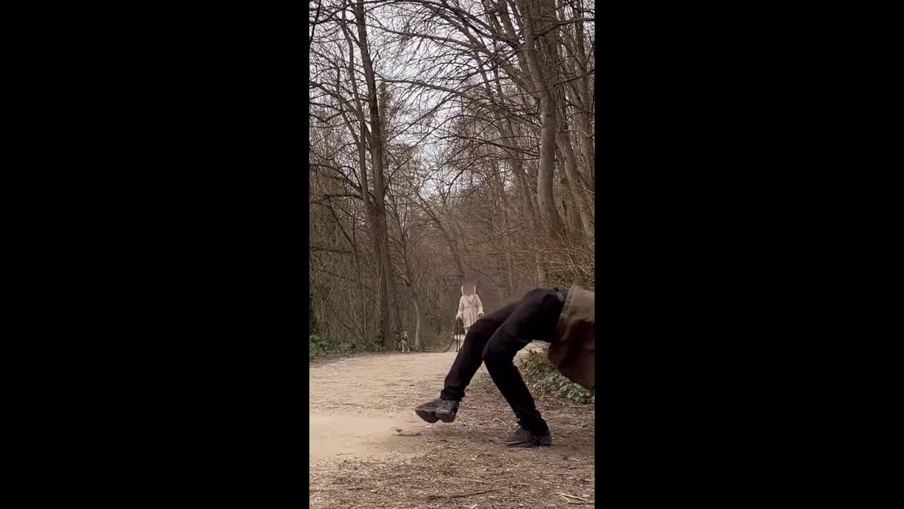 Artist goes “possessed grandpa” in hilarious forest prank - Over 46 ...