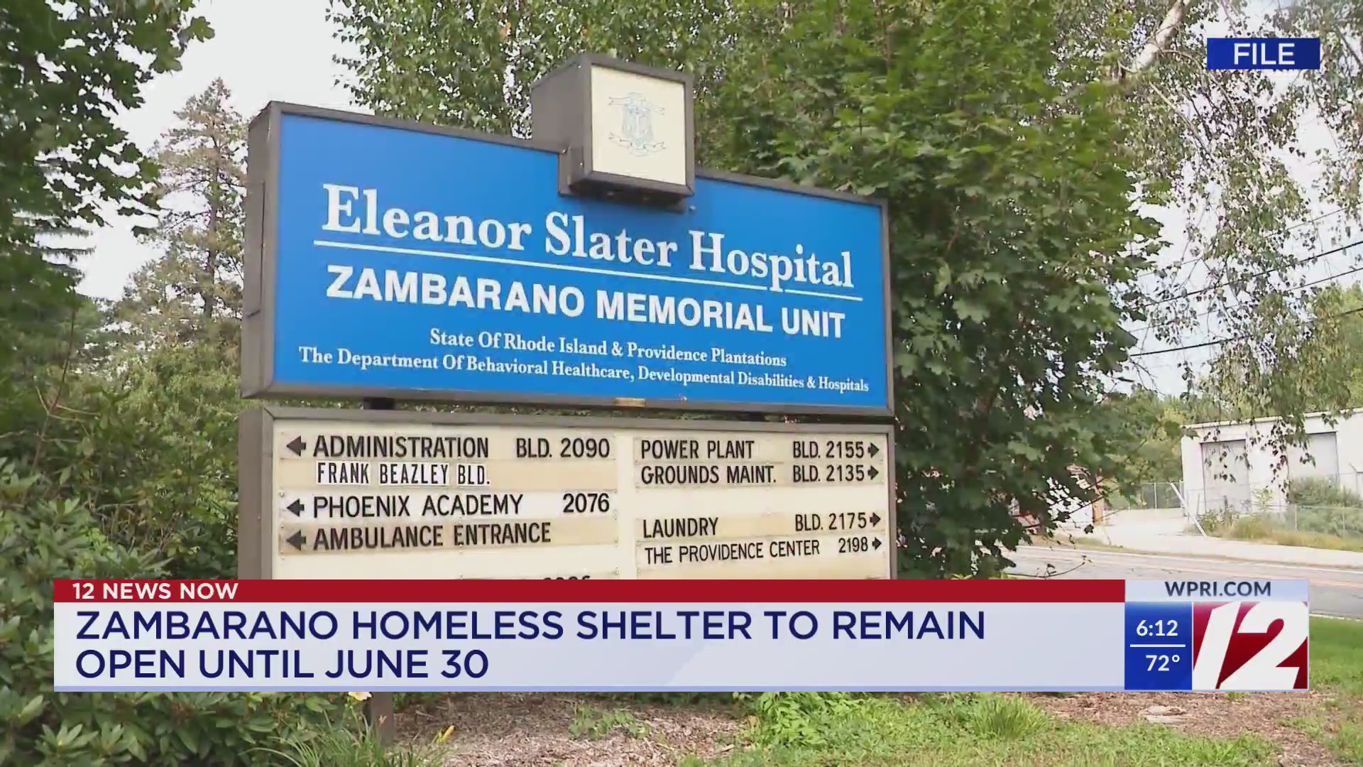 Zambarano homeless shelter to remain open until June 30