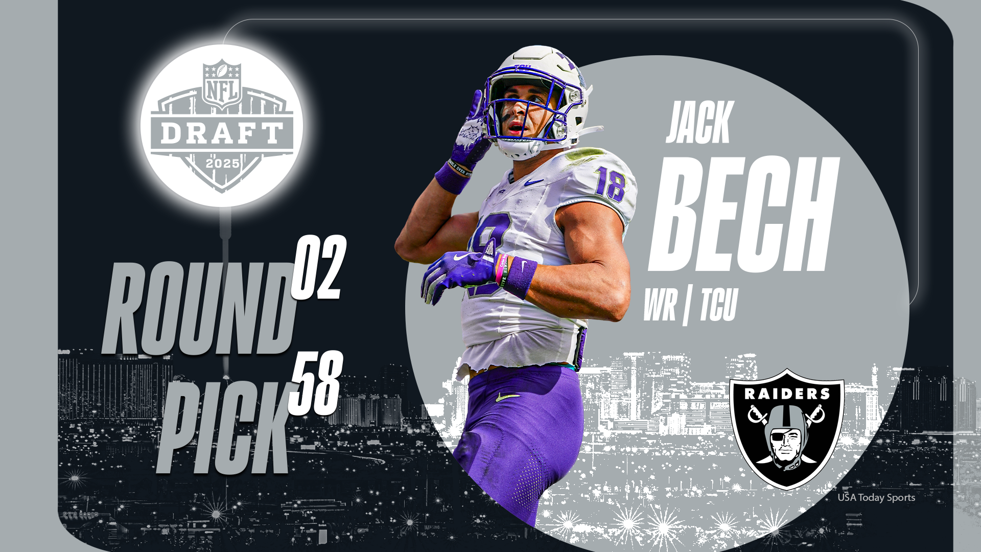 The Raiders have signed 2nd round WR Jack Bech to a 4-year contract