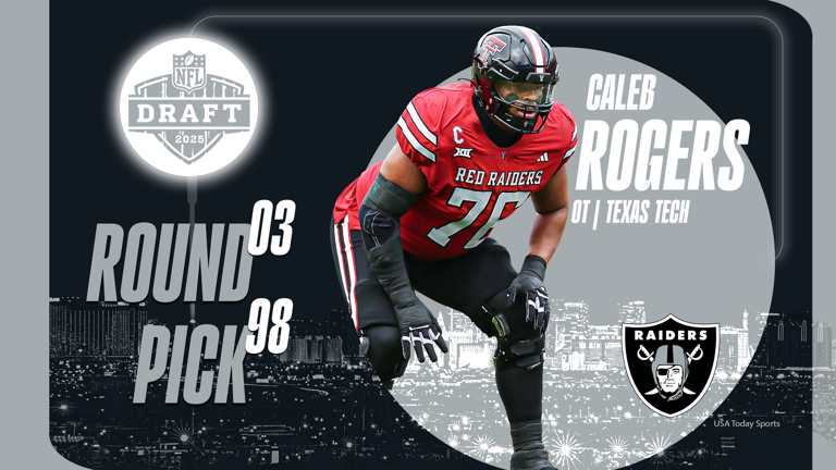 At pick 98 at the bottom of the third round the Raiders take Texas Tech ...