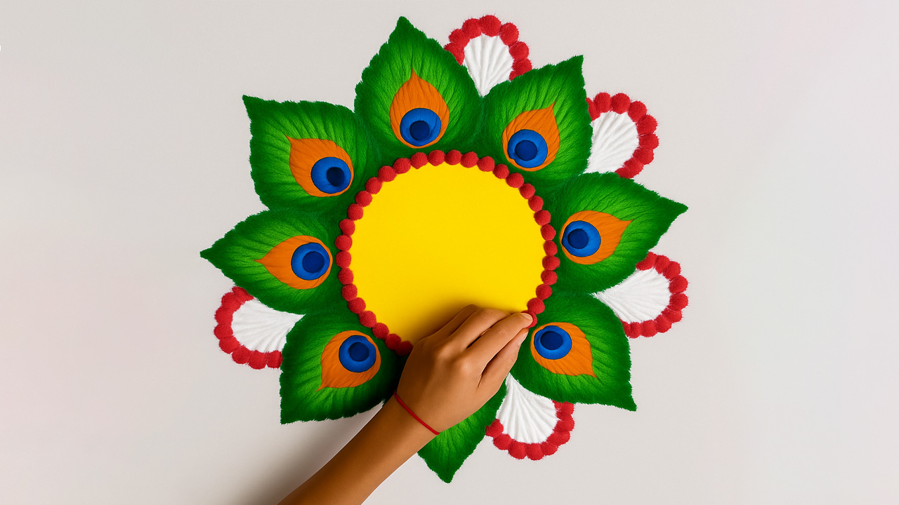 Simple & Easy Rangoli Design #1 – Beginner-Friendly Festival Art 🌸