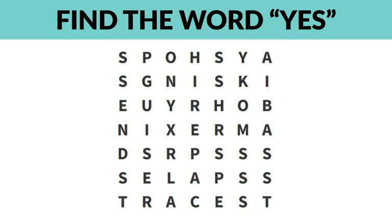 Word Puzzle: Find the word “YES” in 4 seconds!