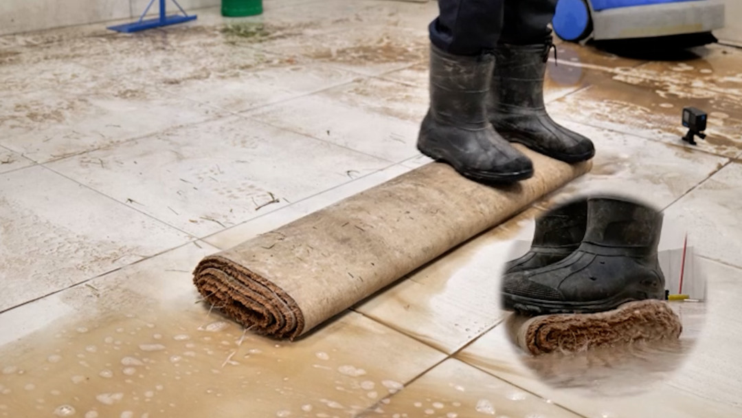 Antique Barn Rug: ASMR Mud Removal Idea