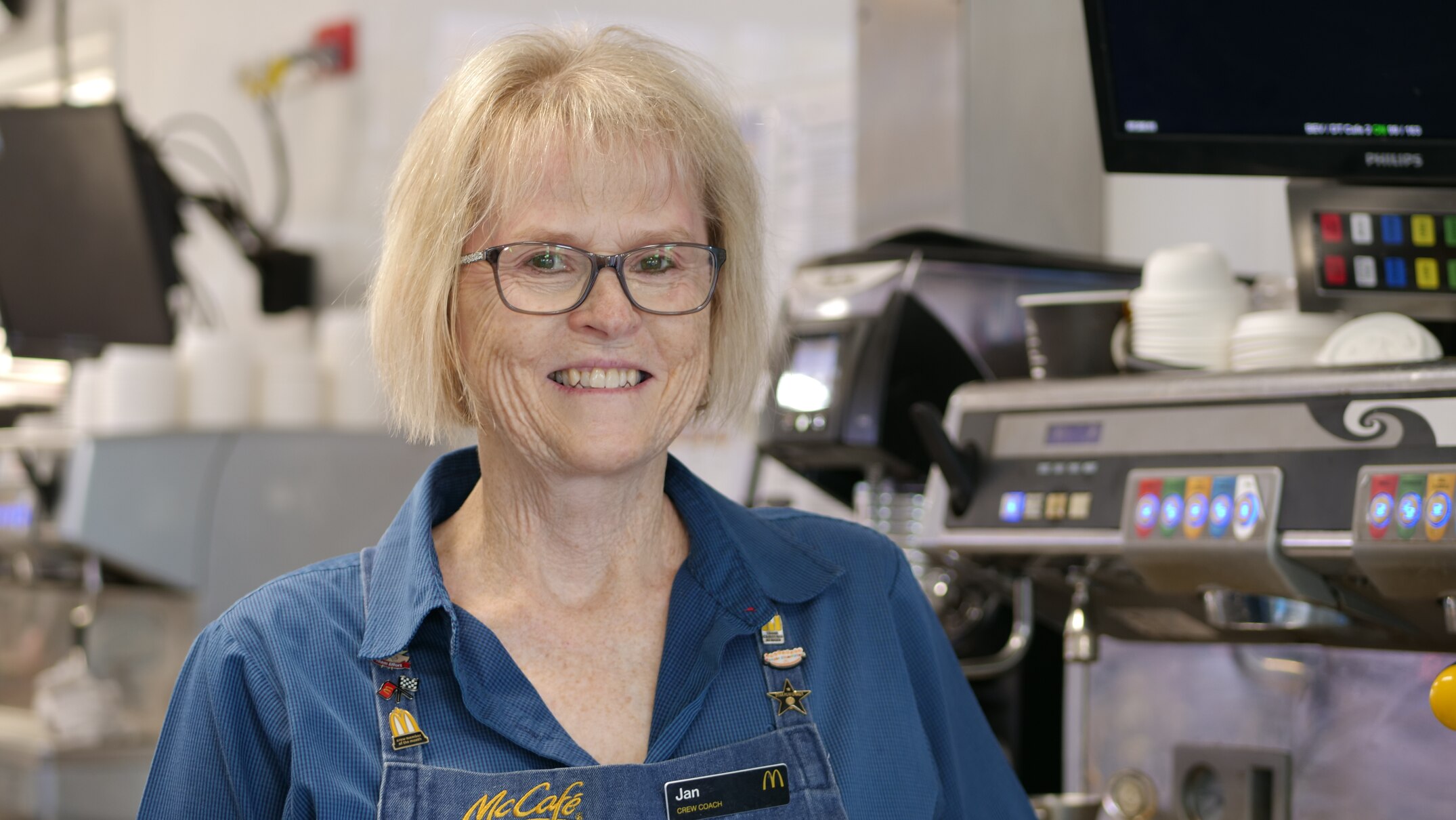Older worker loves job in youth-dominated fast food industry